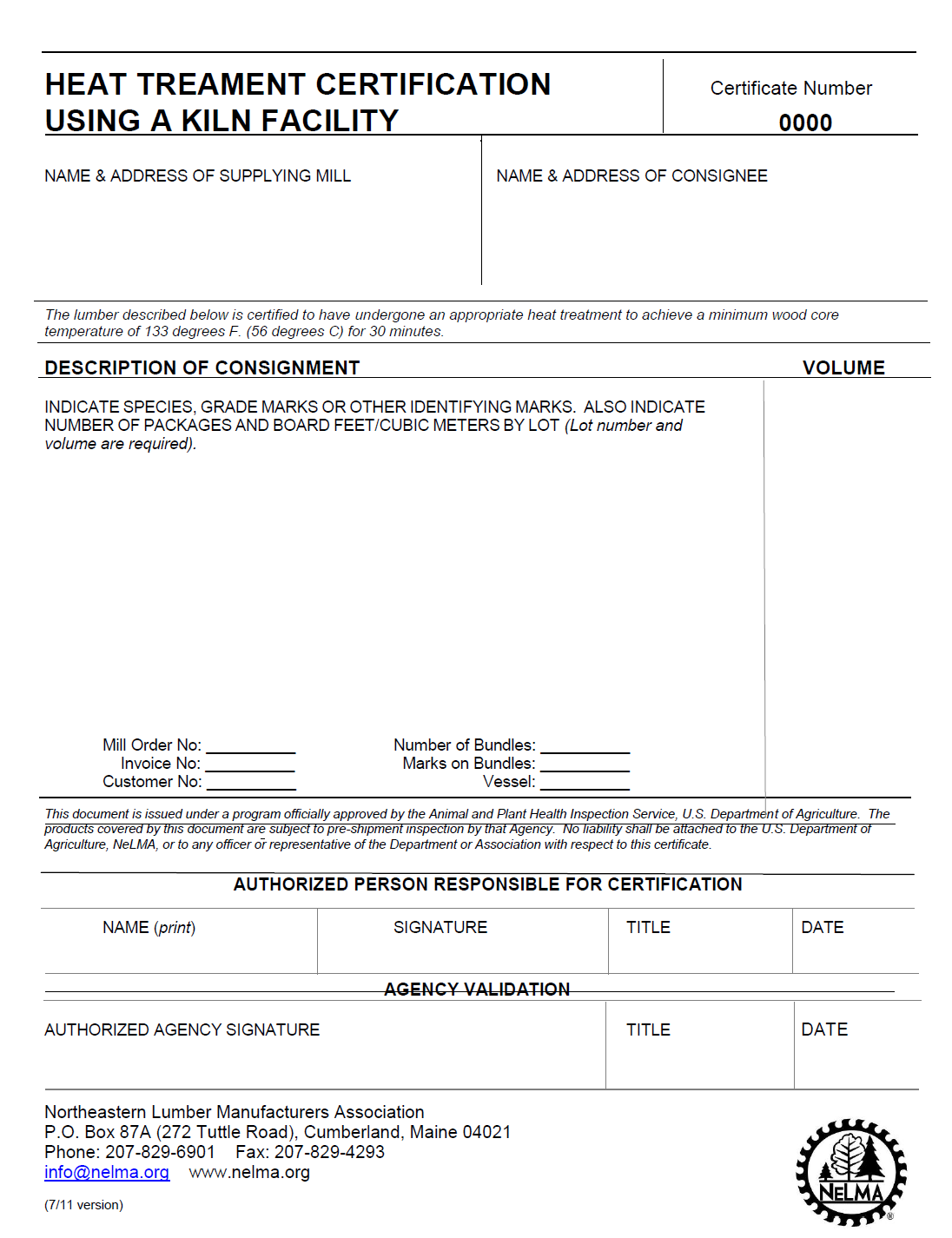 Phytosanitary Certificates (HT Certificates) for Softwood Lumber ...